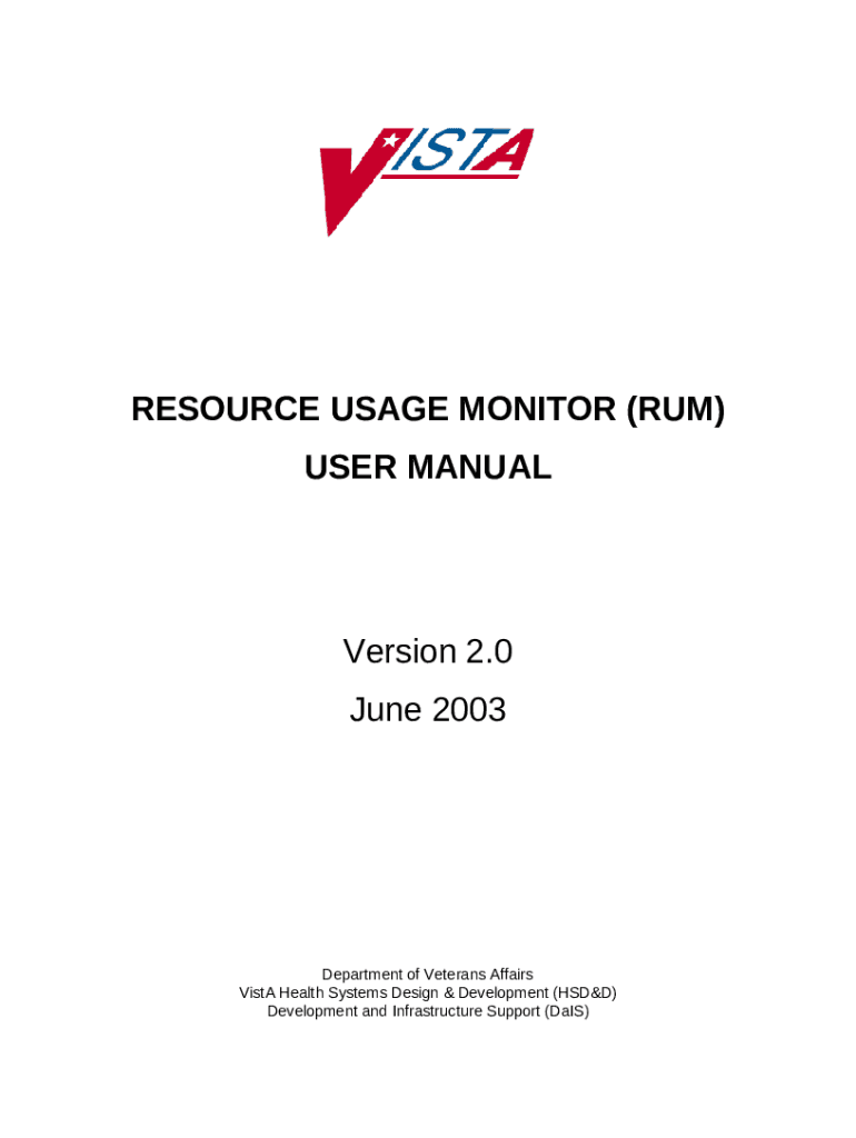 RESOURCE USAGE MONITOR (RUM) TECHNICAL MANUAL ... Doc Template | pdfFiller