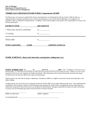 timber sale preparation bid Doc Template | pdfFiller