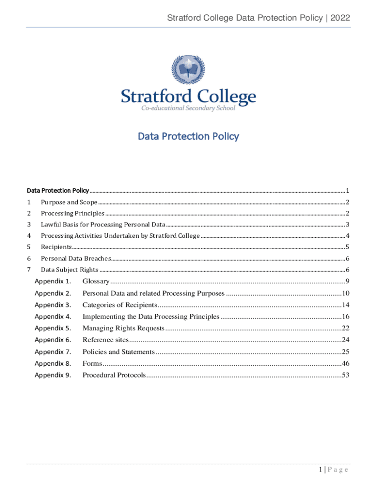 Fillable Online Data Protection Policy - Clare College - University of Cambridge Fax Email Print ...