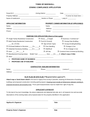 Zoning Permit Application-Please fill ... - Town of Marshall, NC Doc ...