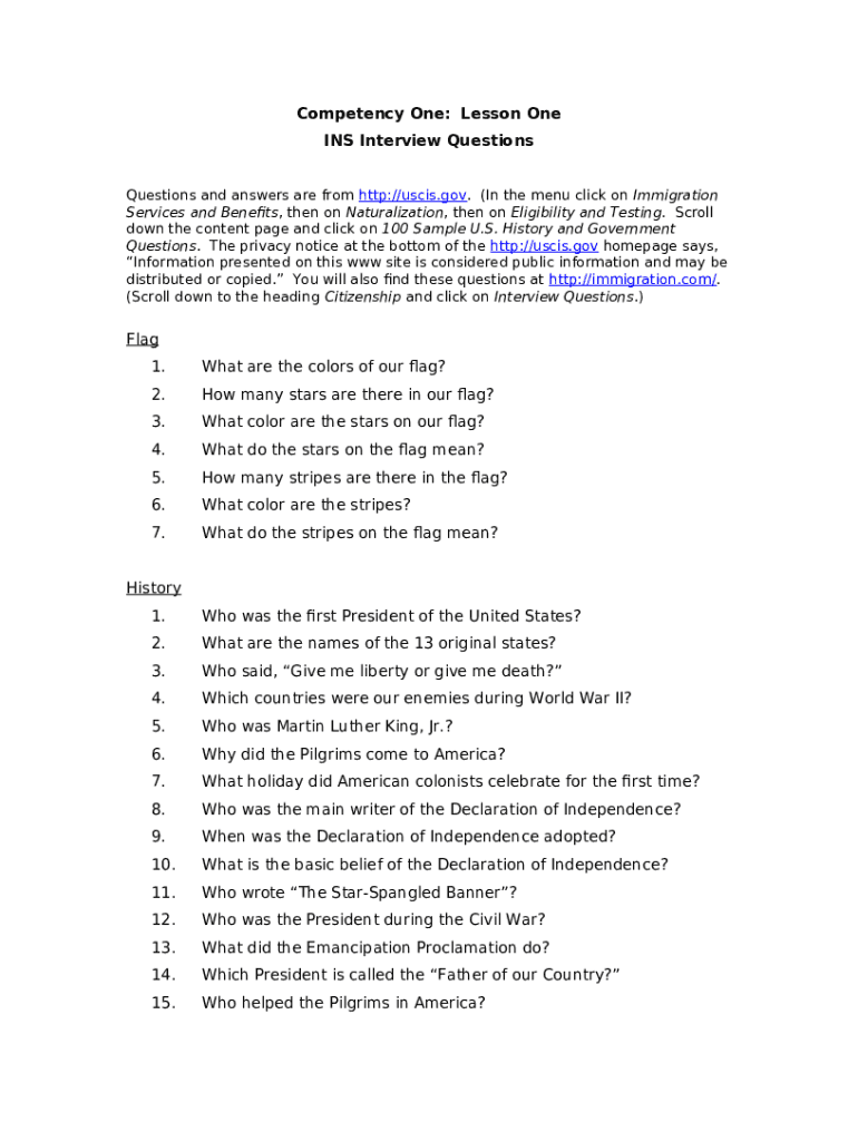 Guide to the - USCIS Naturalization Interview and Test Video Doc ...