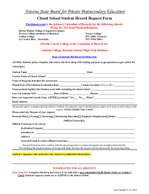 Fillable Online ppse az Transcript/Record Requests Fax Email Print ...