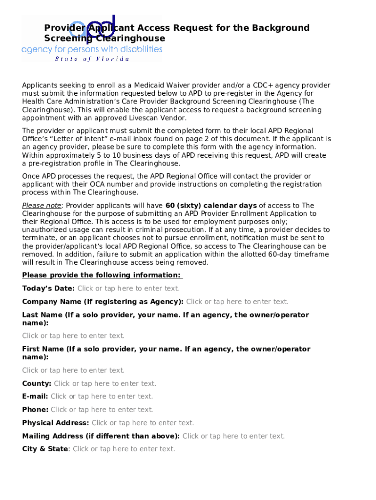 Request for the Background Screening Clearinghouse Doc Template | pdfFiller