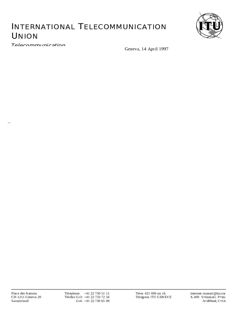 TSB TELECOMMUNICATION STANDARDIZATION BUREAU OF ITU ... Doc Template ...
