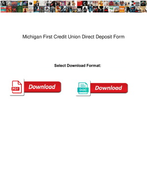 Fillable Online Michigan First Credit Union Direct Deposit Form ...