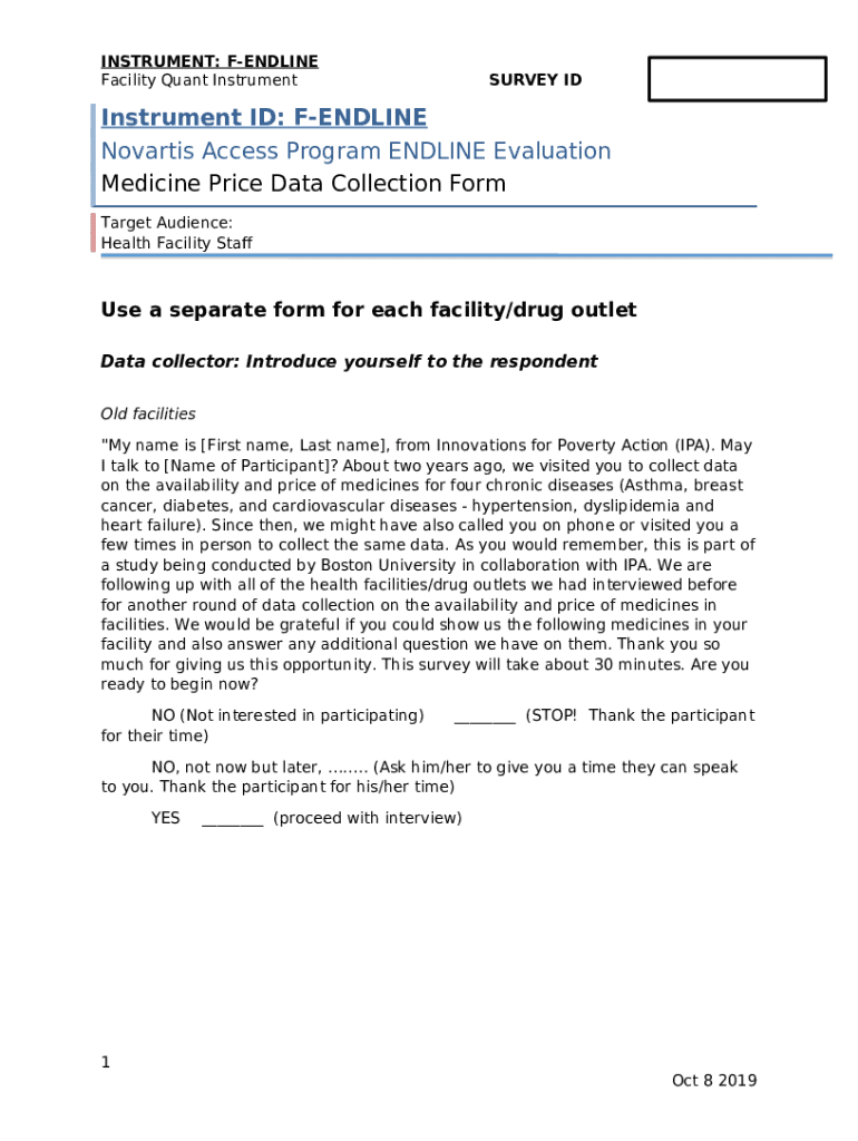 Novartis Access Evaluation Medicine Price Data Collection - sites bu ...