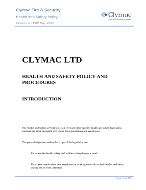 clymac ltd health and safety policy and procedures introduction ...