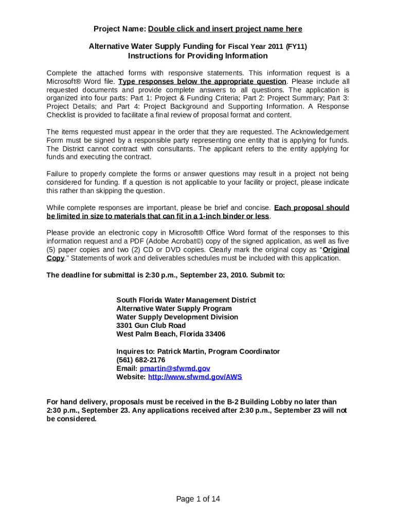 Source Water Protection FundingUS EPA Doc Template | pdfFiller