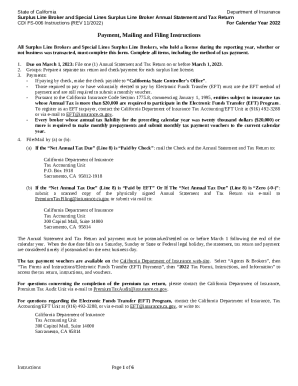 Surplus line broker reporting and tax requirements Doc Template | pdfFiller