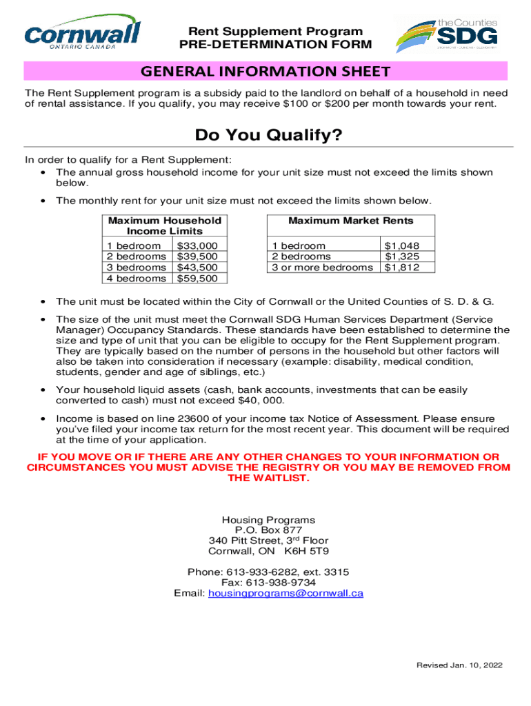 Fillable Online Pre-Determination Form (EN) January 2022 Fax Email ...