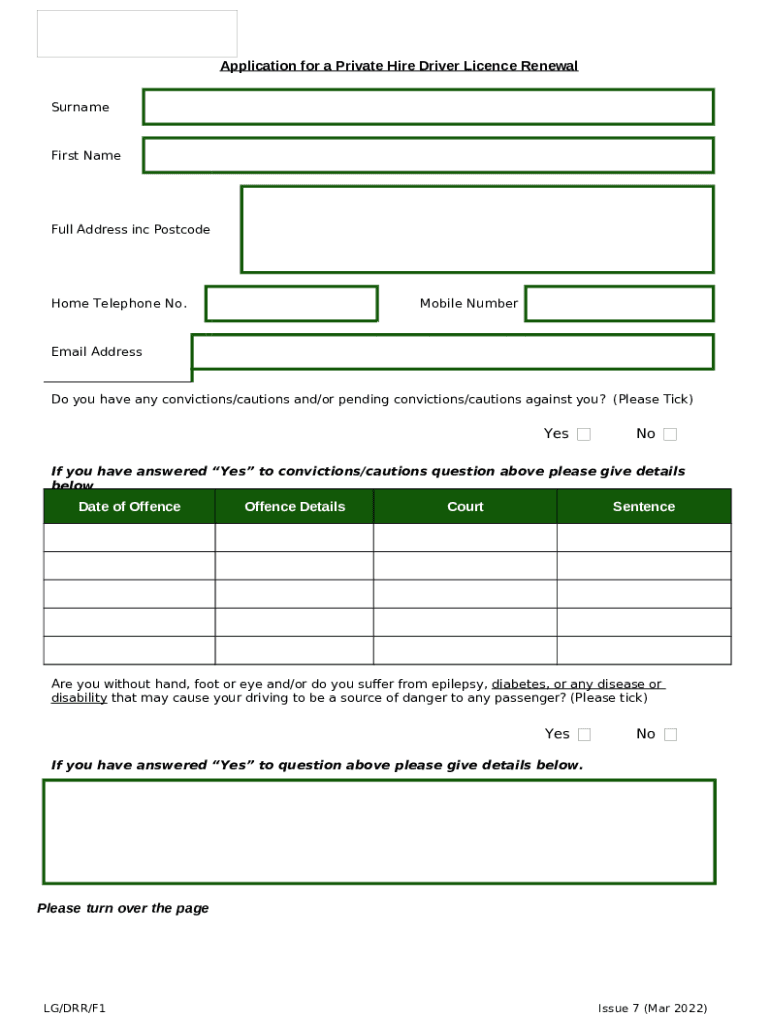 Application for Hackney Carriage/Private Hire Driver's ... Doc Template ...