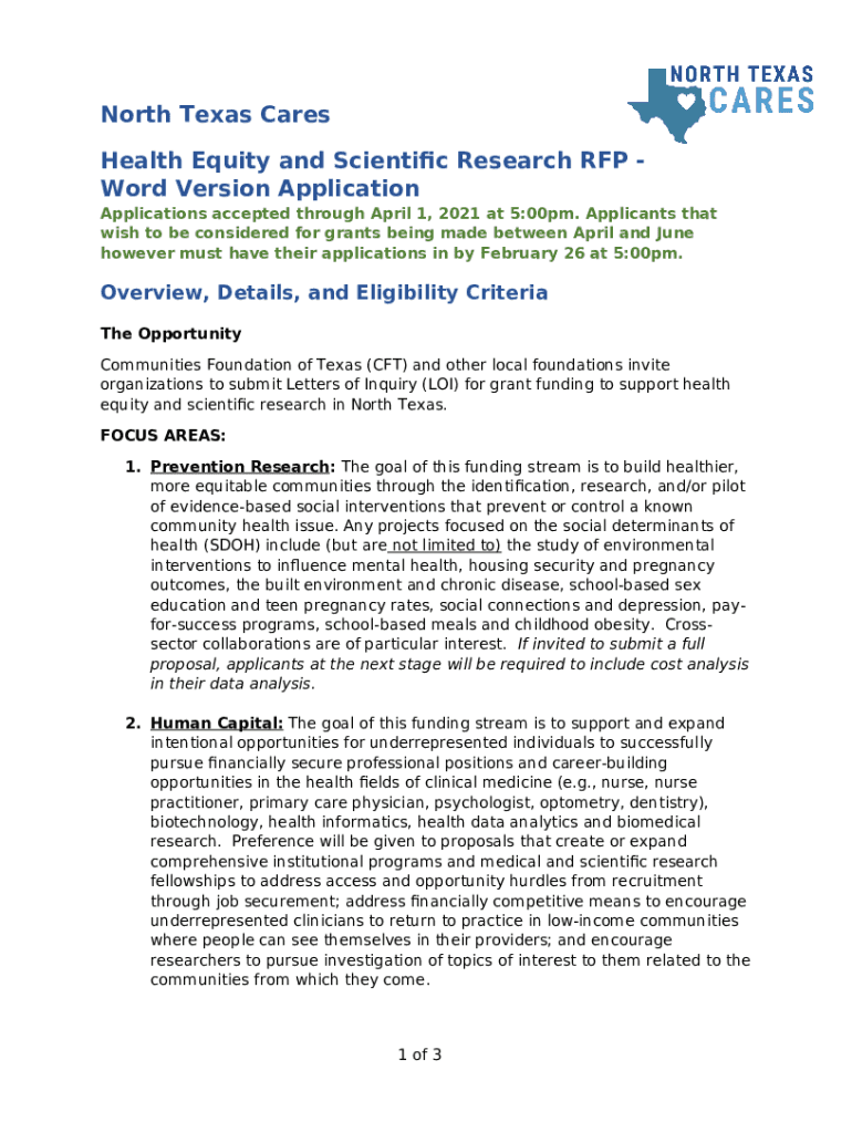 North Texas Cares Doc Template | pdfFiller