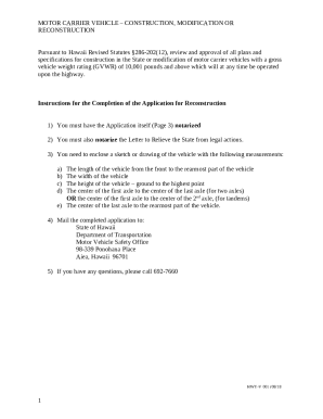Application for Motor Carrier Vehicle Construction ... Doc Template ...
