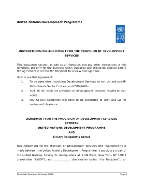 Model Long Term Agreement (LTA) - popp undp Doc Template | pdfFiller