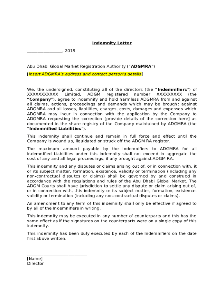 adgm-ra-template-indenmity-letter-notice-of-error-shares-v-1 ... Doc ...
