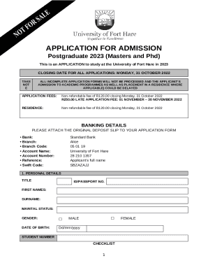 Postgraduate Application International Students - UFH Doc Template ...