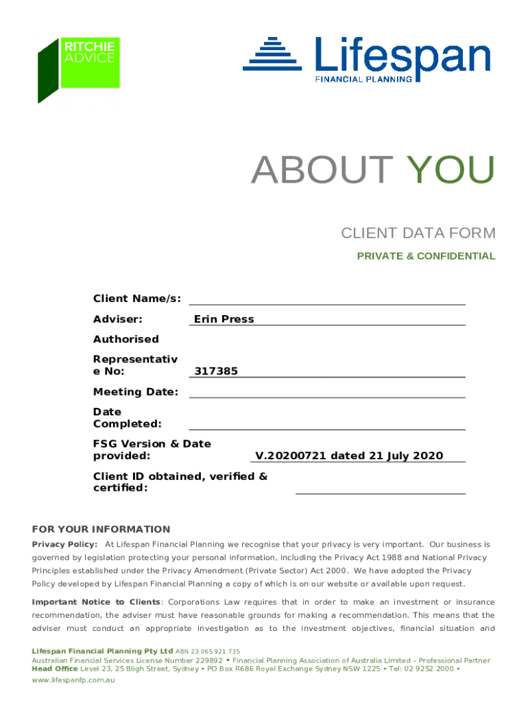 Free Client Application Template - plus Doc Template | pdfFiller