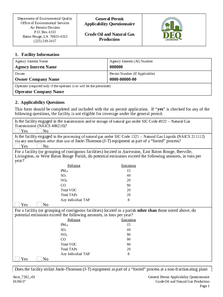 Commercial Tour Permit Application Checklist - deq louisiana Doc ...