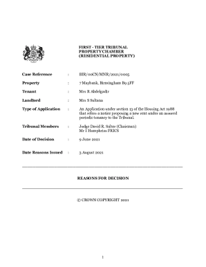 Fillable Online Tribunal Procedure (First-tier Tribunal) (Property ...
