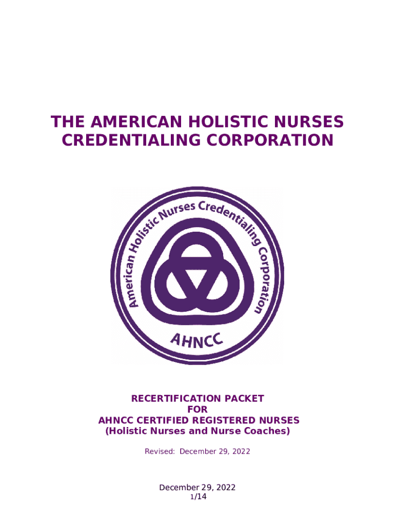 Recertification Candidate's Letter of Agreement with AHNCC Doc Template ...