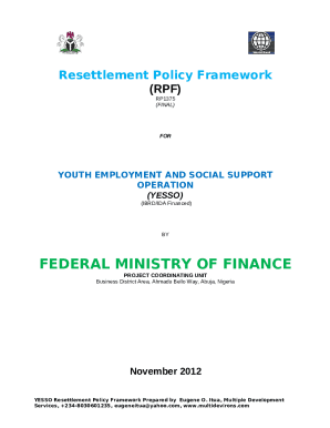 Resettlement Policy Framework - World Bank Document Doc Template ...