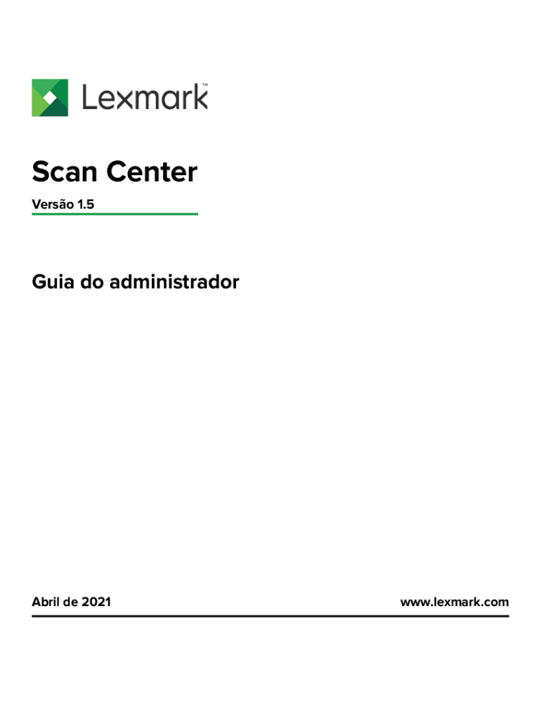 Fillable Online Guia do administrador. Scan Center Fax Email Print ...