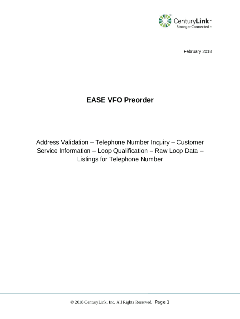 Digital Service Level 1 (DS1) Capable Loop - CenturyLink Doc Template | pdfFiller