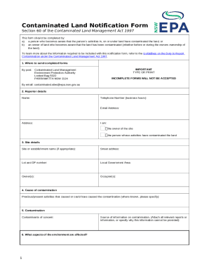 s60 contaminated land notification . Contaminated land notification Doc ...