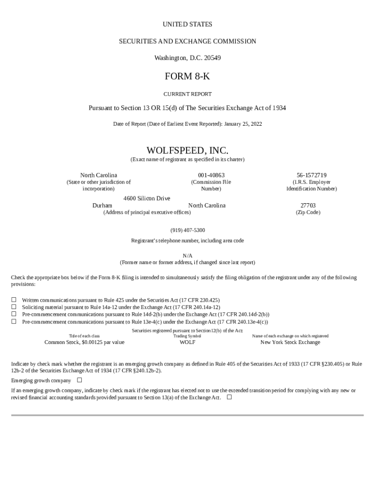 WOLFSPEED, INC. (. EDGAR Online Pro Doc Template | pdfFiller