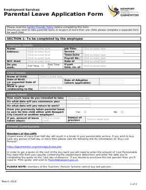 HR - Parental Leave Application Doc Template | pdfFiller