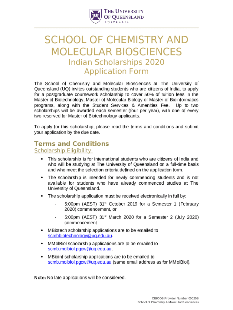 University of Queensland (UQ)Application ProcedureAwards - scmb uq edu ...