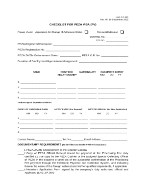 Updates on the Application and Processing of the PEZA Visa ... Doc ...