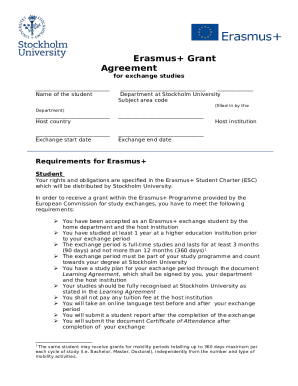 Erasmus+ Programme (ERASMUS) Model Grant Agreement Doc Template | pdfFiller