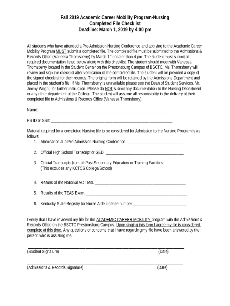 Academic/Career Mobility Program in Nursing to hold pre ... - bigsandy ...