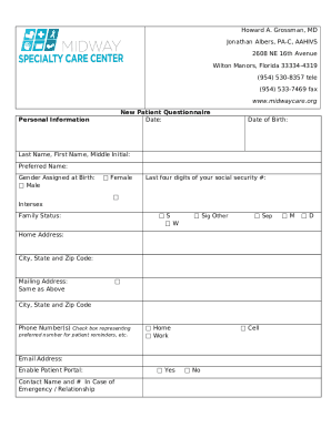 NEW-PATIENT-PACKET-Z21.docx Doc Template | pdfFiller