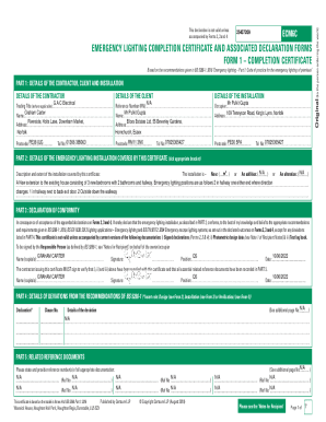 Fillable Online Emergency Lighting Completion Certificate and ...