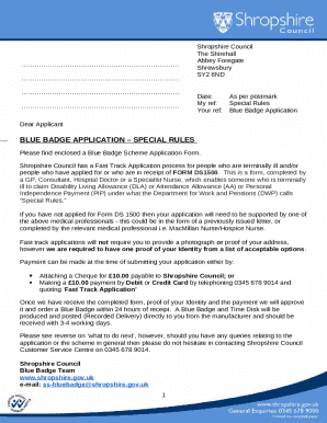 Application for a Replacement Blue Badge - Shropshire Council Doc ...