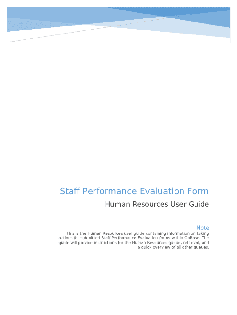 Staff Perance Evaluation . Human Resources User Guide Doc Template | pdfFiller