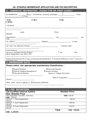 Membership Application - The Institute of Internal Auditors Doc ...