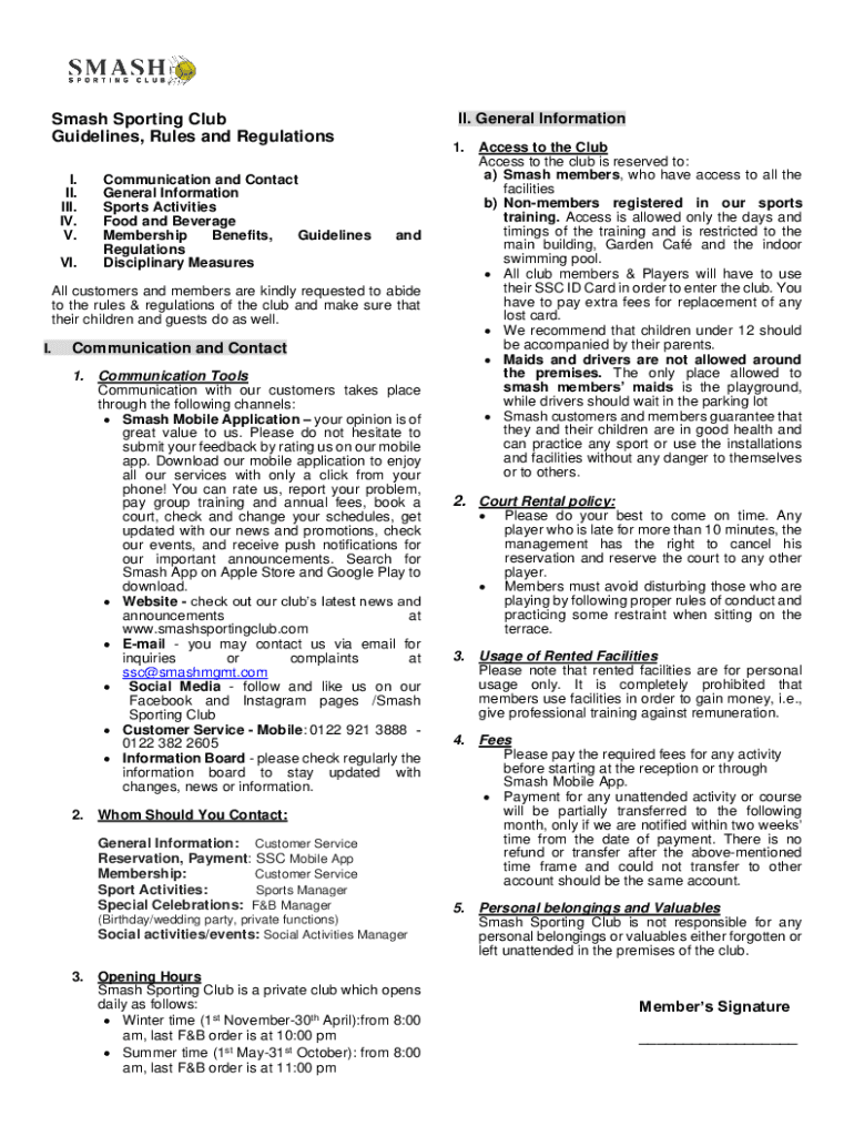 Fillable Online A GUIDE TO STARTING A SPORTS CLUB Administration and ...