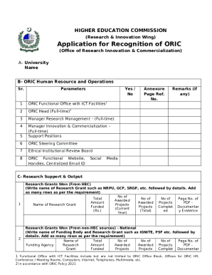 HIGHER EDUCATION COMMISSION. application for notification of office of ...