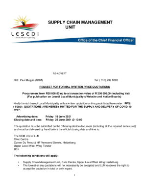 Fillable Online supply chain management unit - Lesedi Local ...