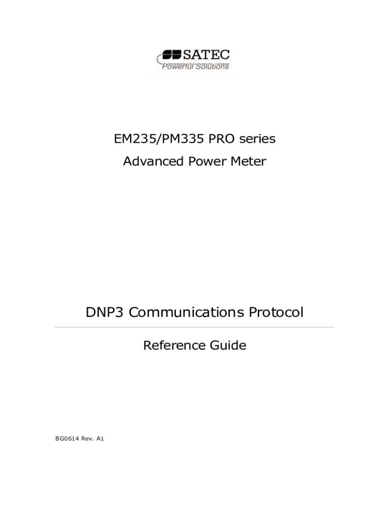 Fillable Online EM235/PM335 PRO Advanced Power meter - SATEC Global Fax ...