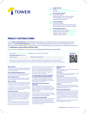 Fillable Online PROXY/VOTING FORM Fax Email Print - pdfFiller