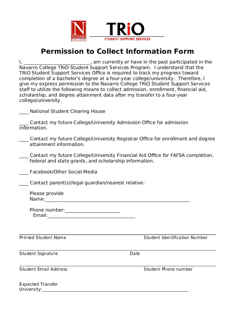 Permission to Collect Ination Doc Template | pdfFiller