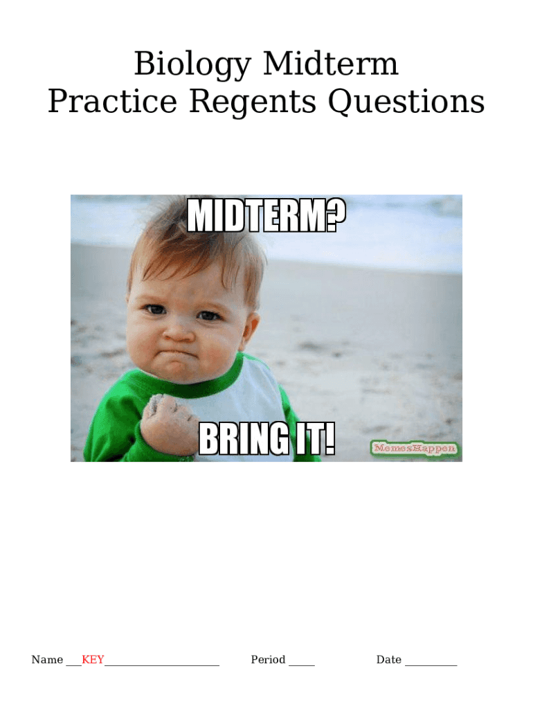 Midterm Review Sheet KEY.docx - Biology Midterm Practice ... Doc ...