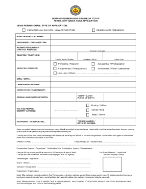 MEDIA ACCREDITATION CARD APPLICATION ... Doc Template | pdfFiller