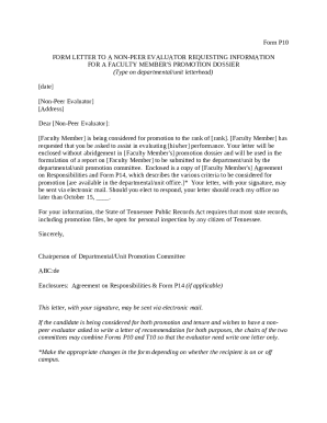 Sample Letter of Initial Request for Evaluation for Promotion to ...