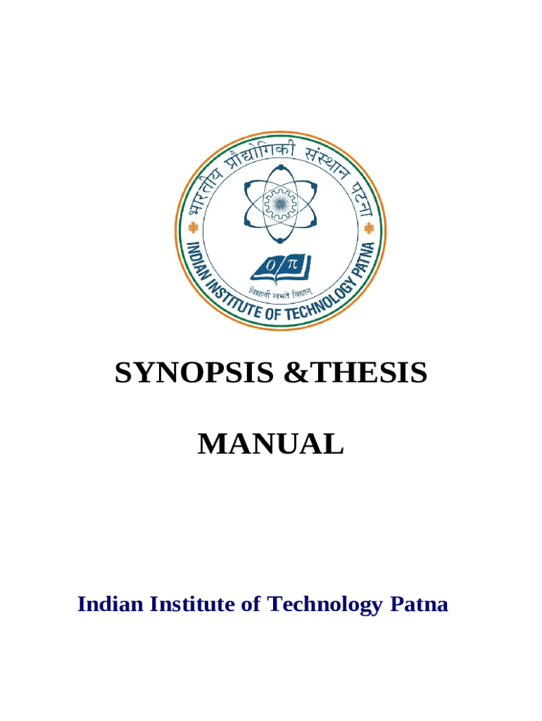 Synopsis &Thesis Manual Indian Institute of Technology Patna Doc ...