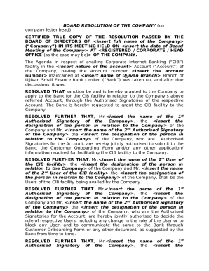 Top Ten most common sample board resolution Doc Template | pdfFiller